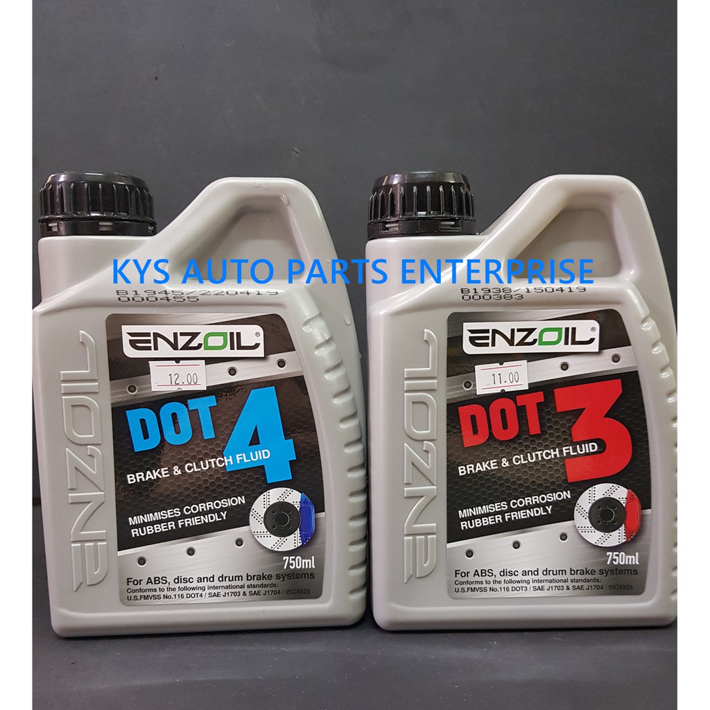 ENZOIL DOT 3 & DOT 4 BRAKE OIL & CLUTCH FLUID 750ML # DOT4 (white ...
