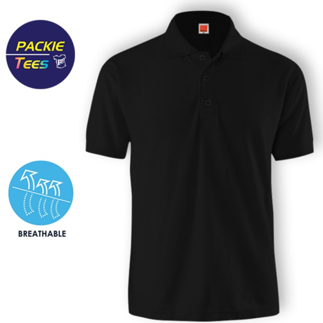 BLACK 100% MICROFIBER QD0602 QUICK DRY JERSEY COLLAR SHORT SLEEVE ...