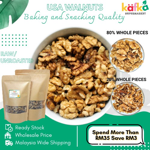 WALNUT USA CALIFORNIA 1kg/500g/250g WALNUT RAW 80% / 20% WHOLE WALNUT ...