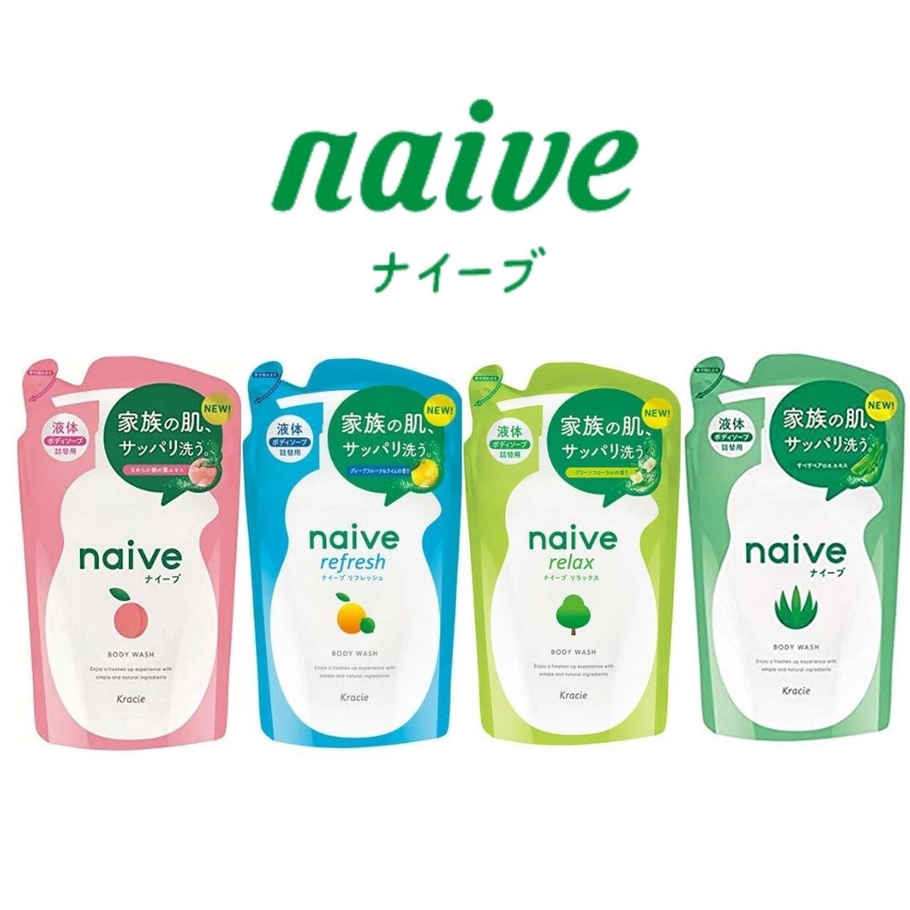 Naive Body Wash Refill 380ml (Aloe/Peach/Refresh/Relax) | Shopee Malaysia