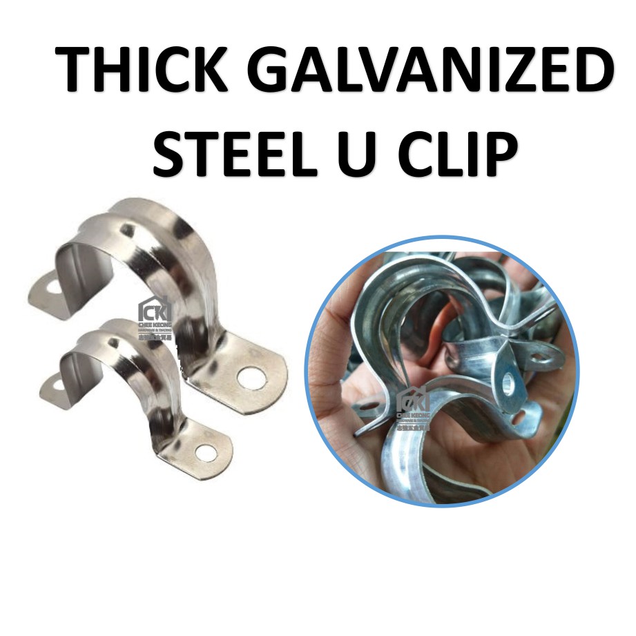GALVANIZED STEEL U CLIP | PAIP KLIP BESI TEBAL | PIPE CLIP GI PLUMBING HOOK 15MM 20MM 25MM ...