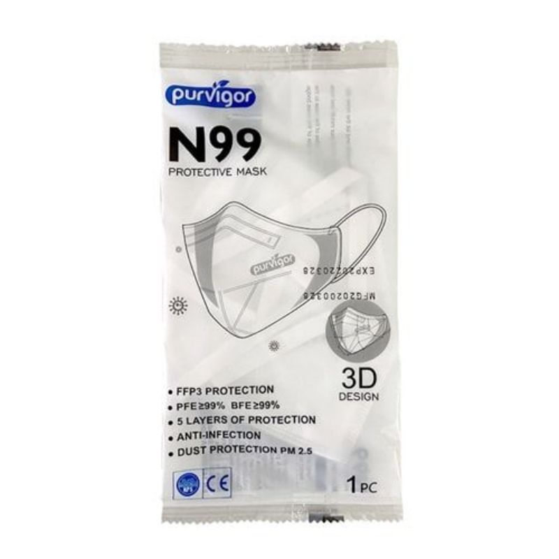 PURVIGOR N99 N95 KN95 FFP2 5 Layers High Filtration 3D Face Mask | Shopee Malaysia