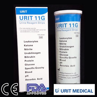 URIT 11G Urine Test Strips (100 Tests/Btl) | 11 Parameters including ...