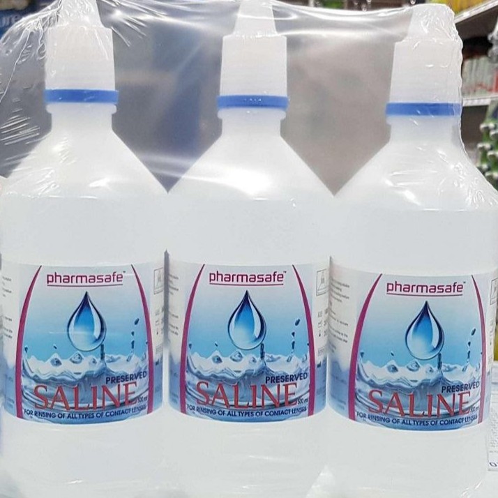 Pharmasafe Preserved Normal Saline 140ml / 500ml / 3x500ml FOC 140ml ...