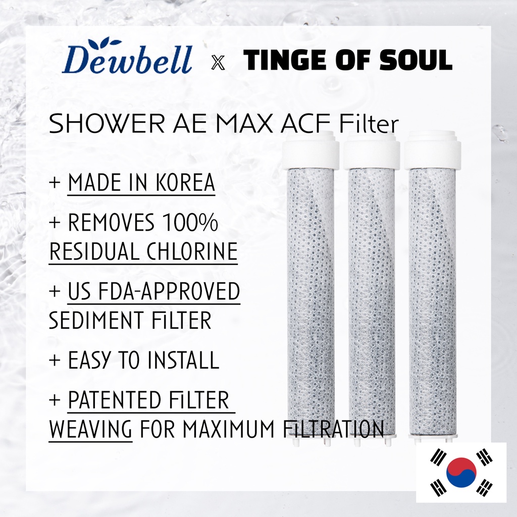 [Dewbell] Refill Activated Carbon Filter(set of 3) for Shower Ae MAX ...