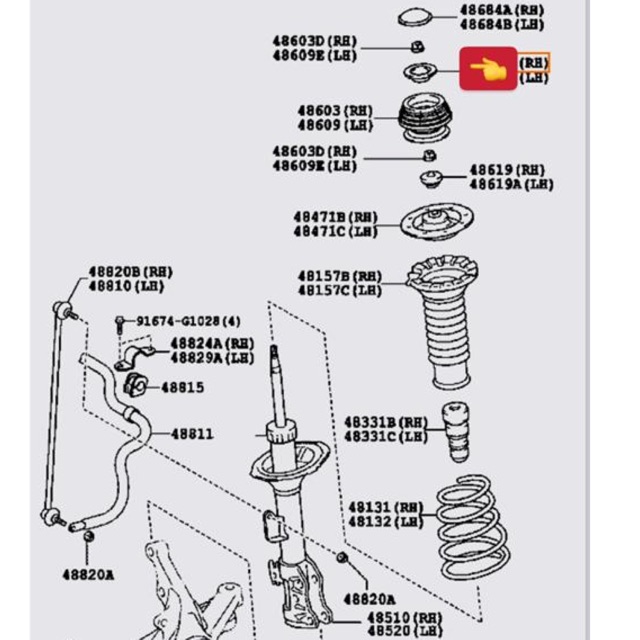 ORIGINAL TOYOTA VIOS NCP93 FRONT ABSORBER MOUNTING SUPPORT (1@pc) 48682 ...