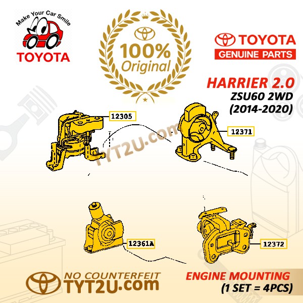 Engine Mounting Set -Harrier 2.0 ZSU60 (2015-) (No Turbo) | Shopee Malaysia