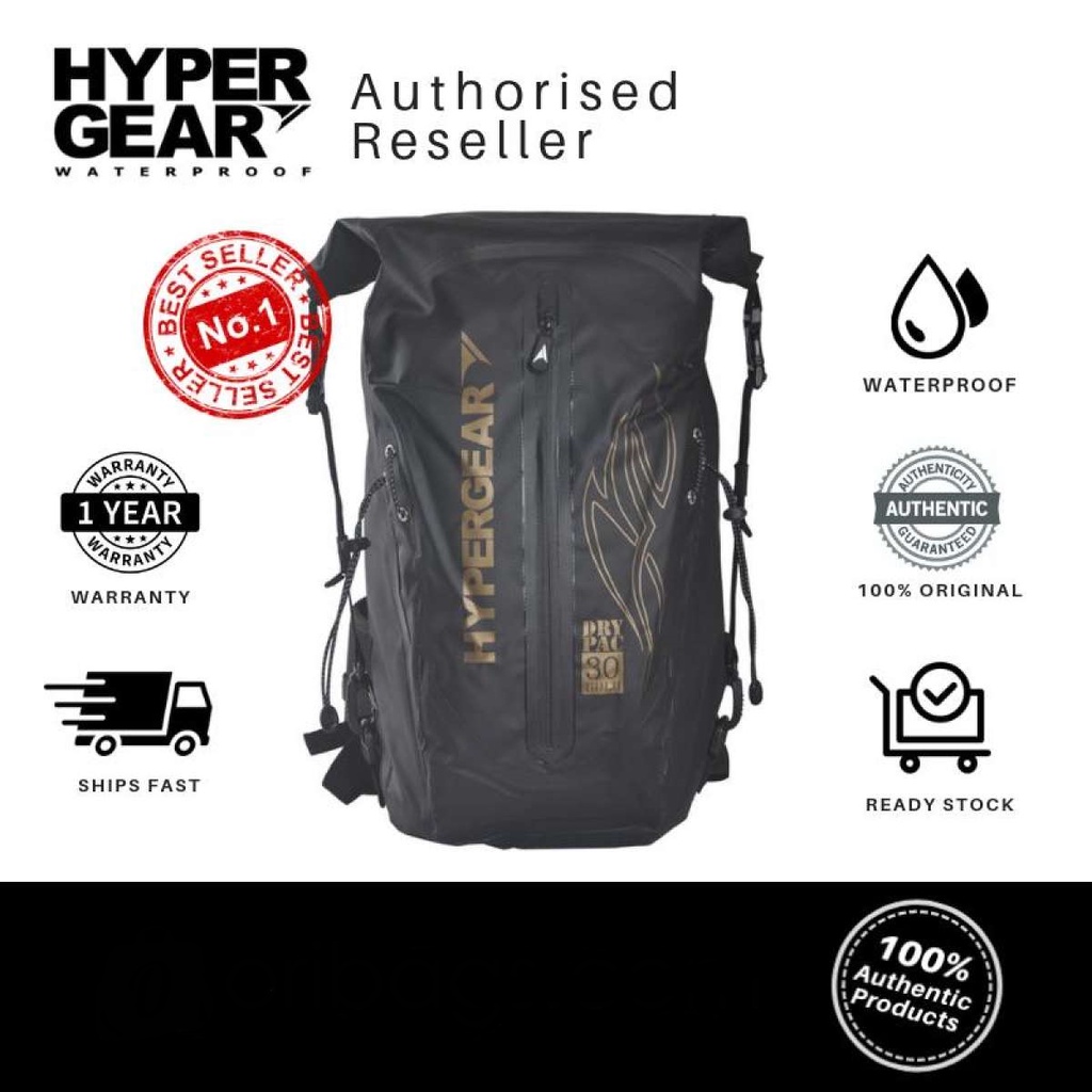 Hypergear Backpack Dry Pac Pro Gold 30 - Black / (100% Original + 1 ...