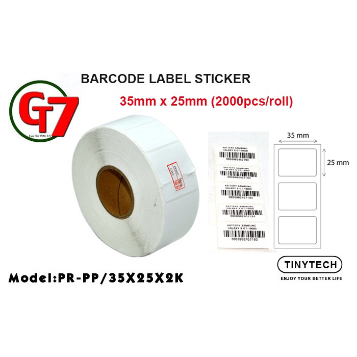 BARCODE LABEL STICKER 35mm x 25mm (2000pcs/roll) | Shopee Malaysia