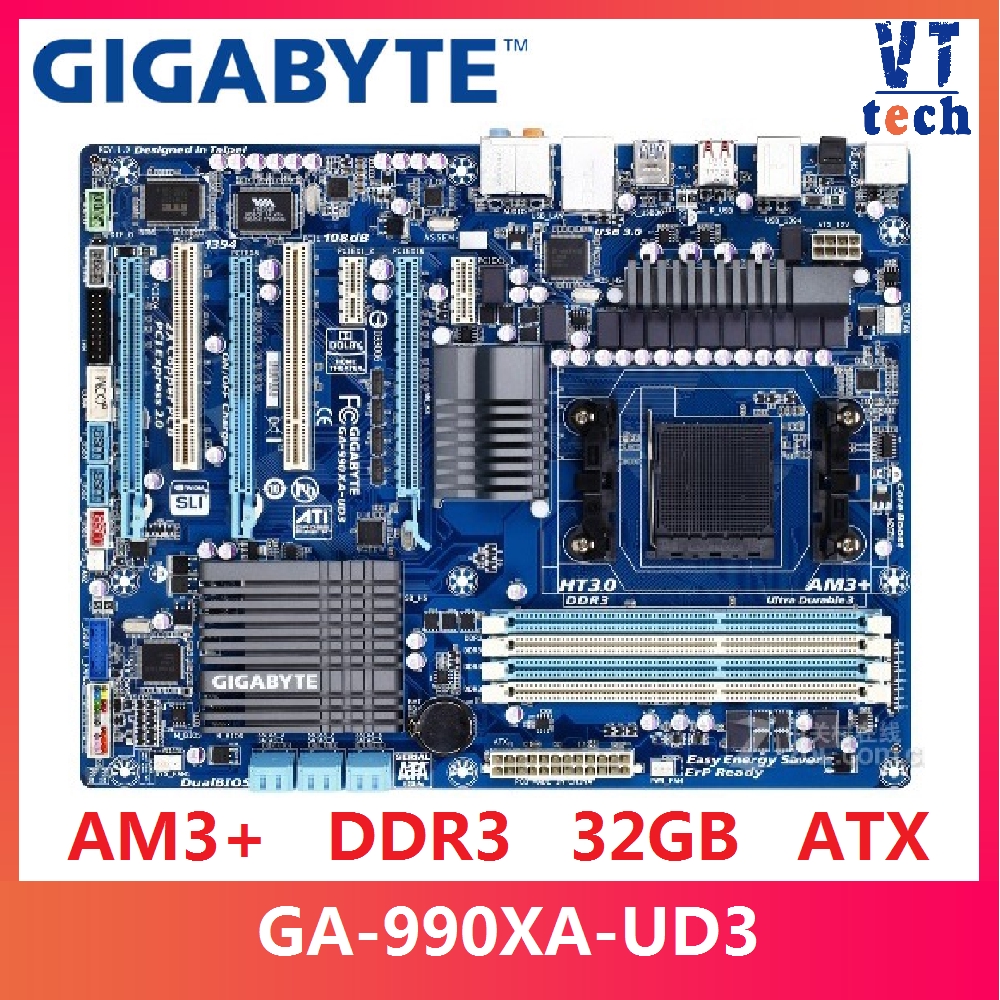 GIGABYTE GA-990XA-UD3 Desktop Motherboard AMD 990X Socket AM3+ DDR3 32G ...