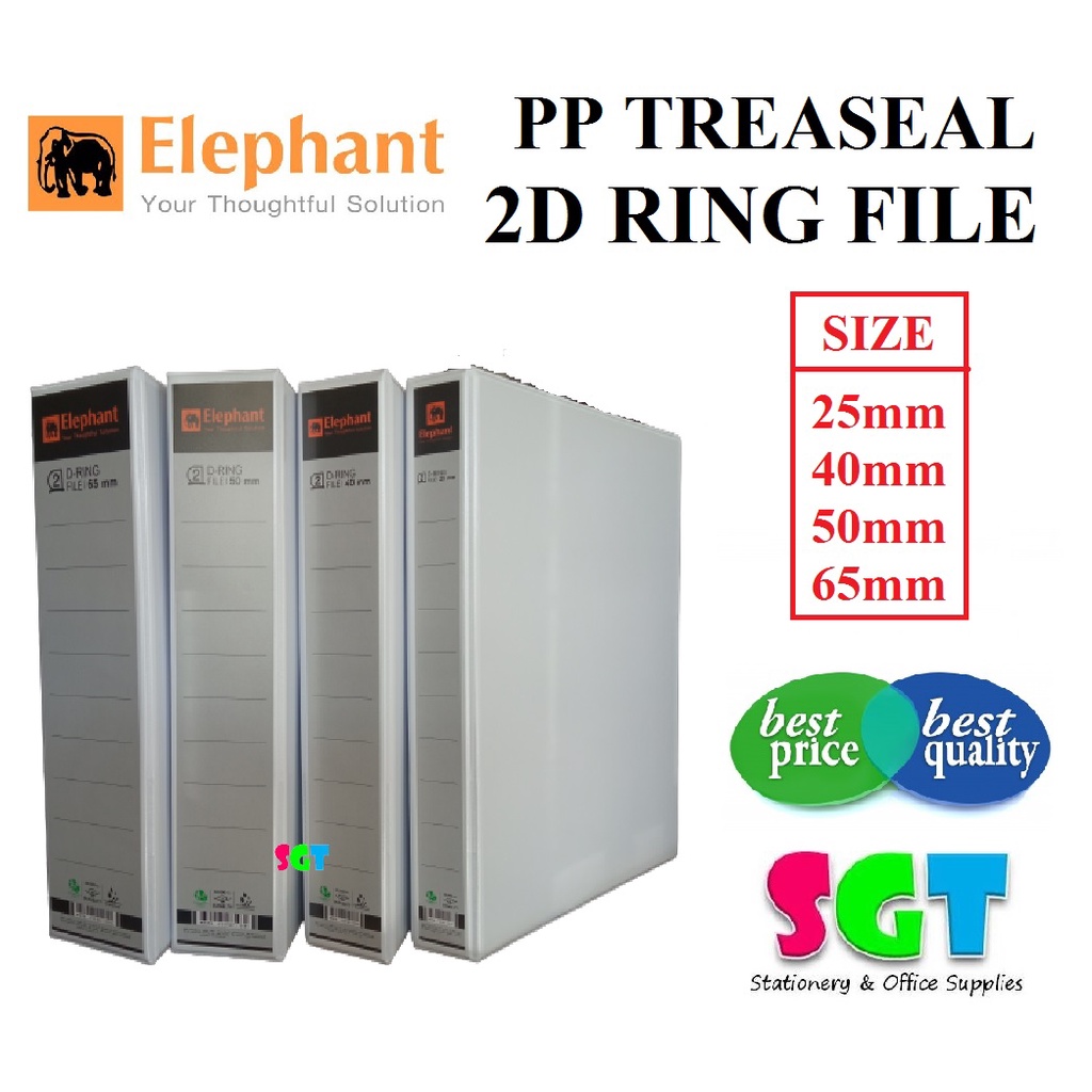 ELEPHANT PP Treaseal 2D Ring File (65mm / 50mm / 40mm / 25mm ) | Shopee ...