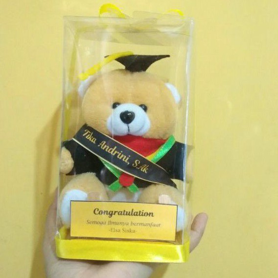 Mika bear Graduation Doll And Name Sling | Shopee Malaysia