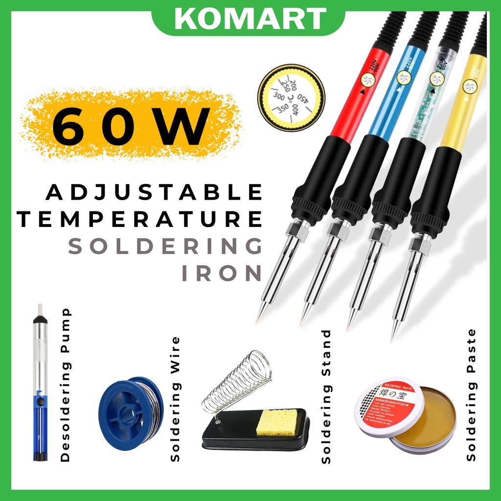 60W Soldering Iron Set Solder Tools Adjust Adjustable Temperature ...