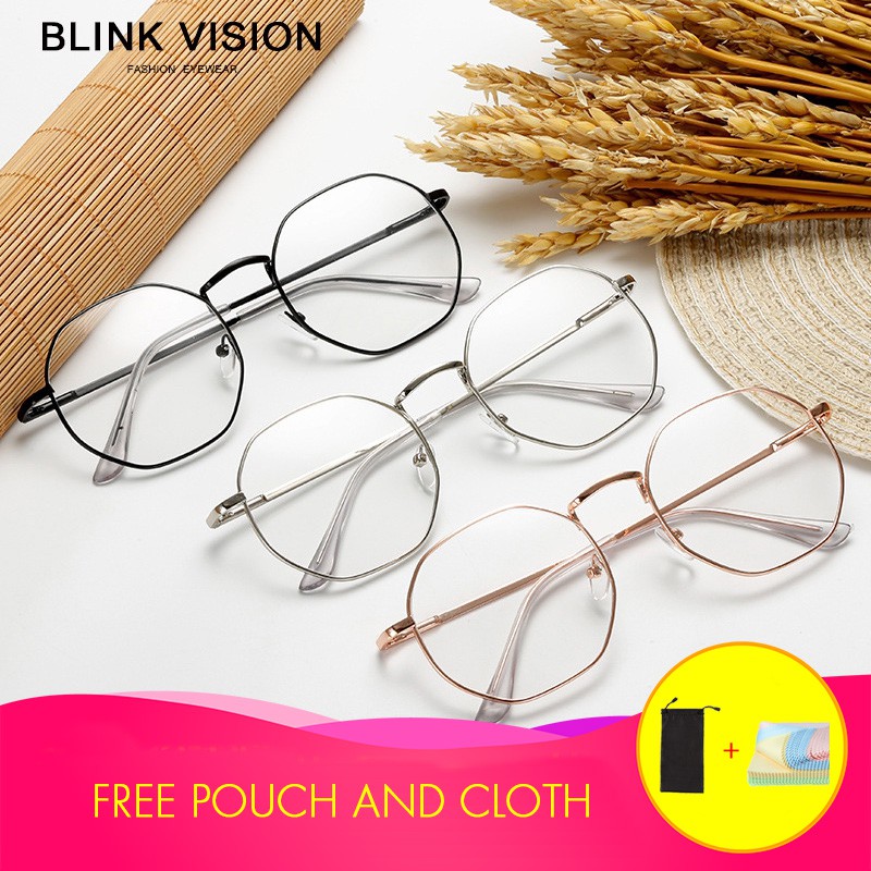 Blink Vision Korean Polygon Fashion Eyewear Cermin Mata Finished Lens ...
