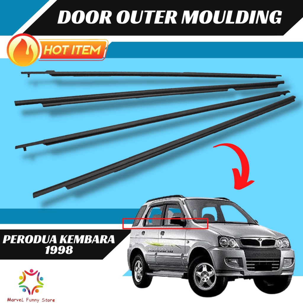 PERODUA KEMBARA DOOR GLASS OUTER INNER MOULDING / GETAH LUAR CERMIN ...
