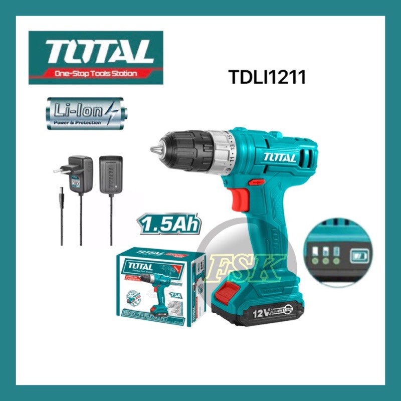 TOTAL Heavy Duty Cordless Drill 12V / Power Drill_TDLI1211 | Shopee ...
