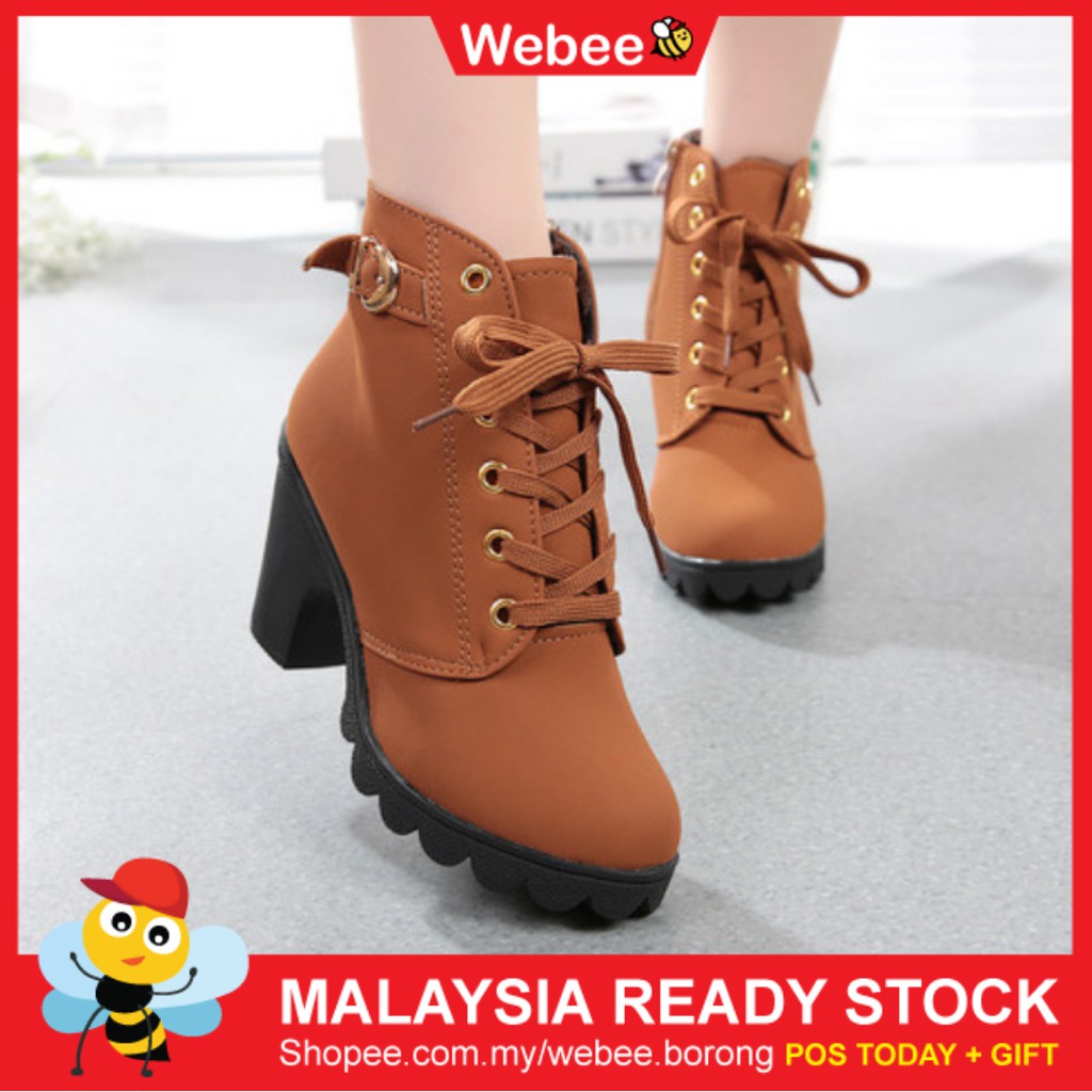 READY STOCK💝WEBEE Bootie Shoe Women High Heel Sandal Kasut Outdoor Shoe ...