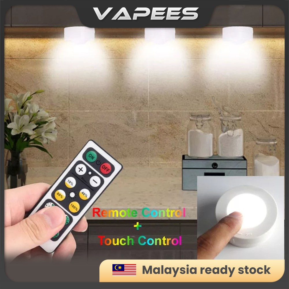 🔥NEW🔥 1/3/6pcs Puck Light Night Light Wireless Remote Control LED Lamp ...