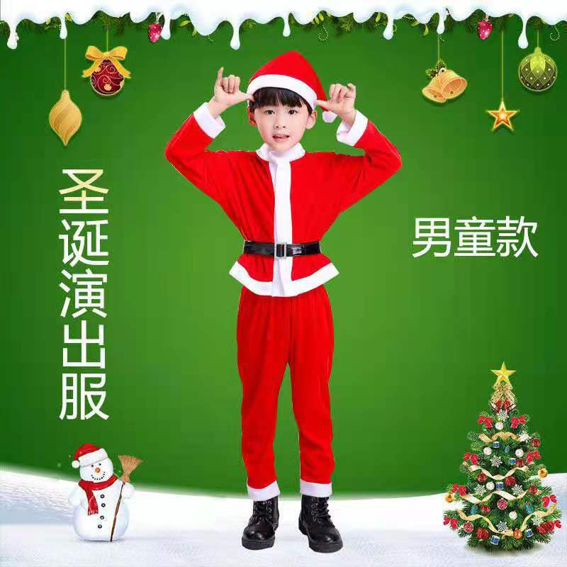 Christmas Costume Kids Santa Claus/ Santarina Girl Dress+Hats Set ...