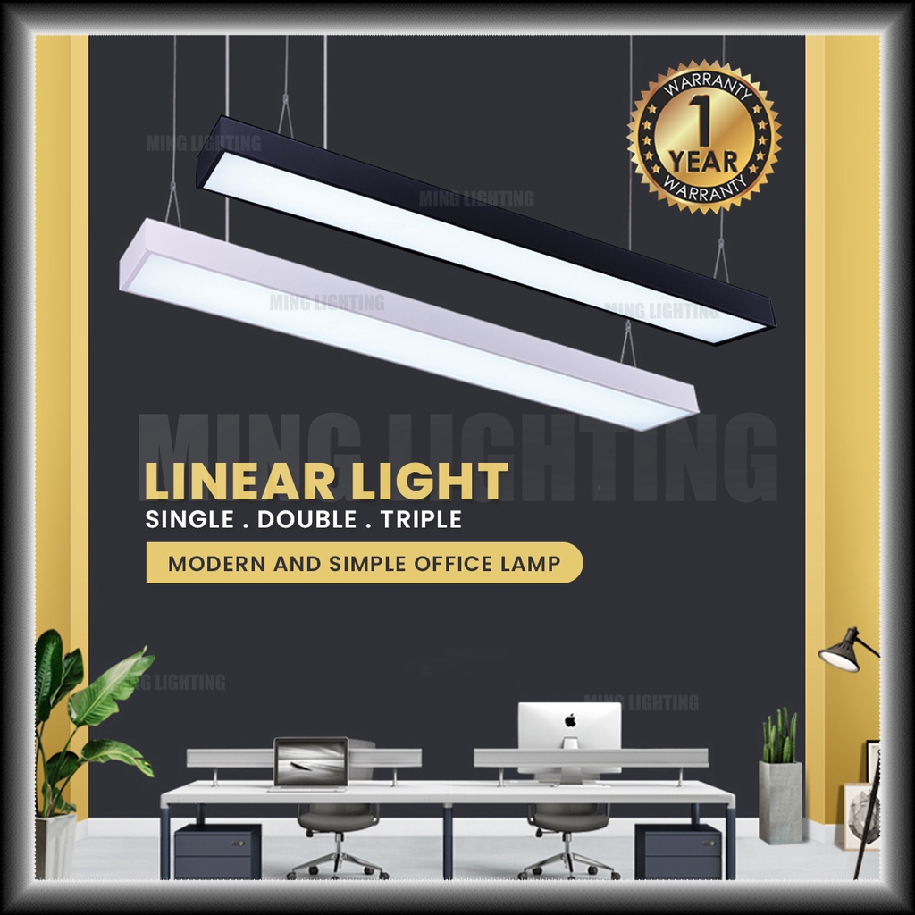 Led 2ft 4ft T8 Tube Light Linear Pendant Casing Kalimantang Ceiling Lighting Lampu Panjang