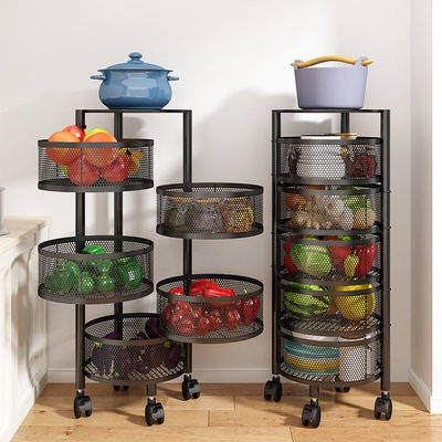 Kitchen vegetable shelf multi-level floor round rotatable vegetable ...