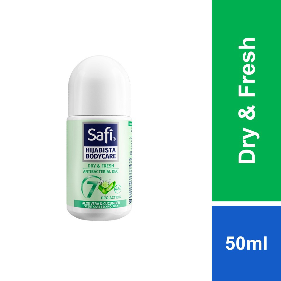 SAFI Hijabista Bodycare Antibacterial Deodorant Roll On Dry Fresh 50ml ...