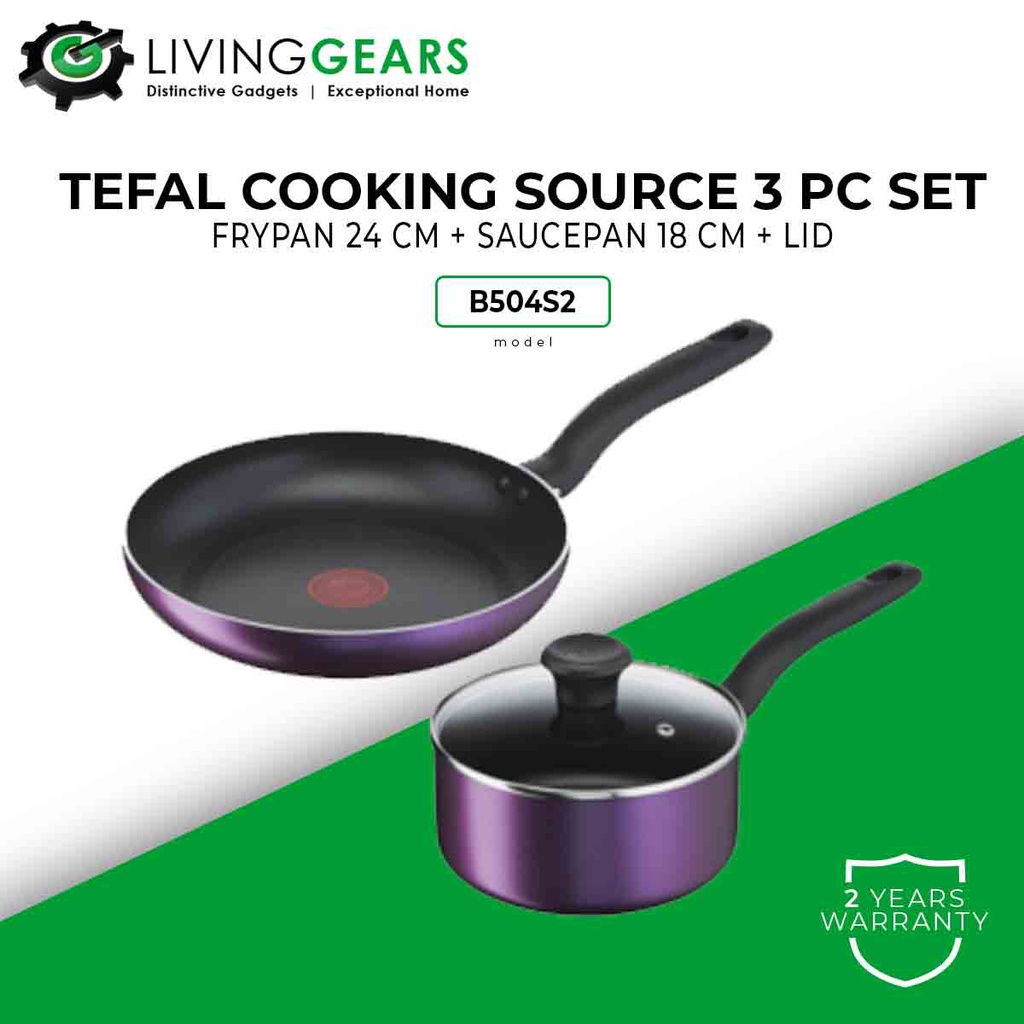 Tefal Cooking Source Non Stick Cookware Set (3 Pcs) B504S2 | Shopee ...