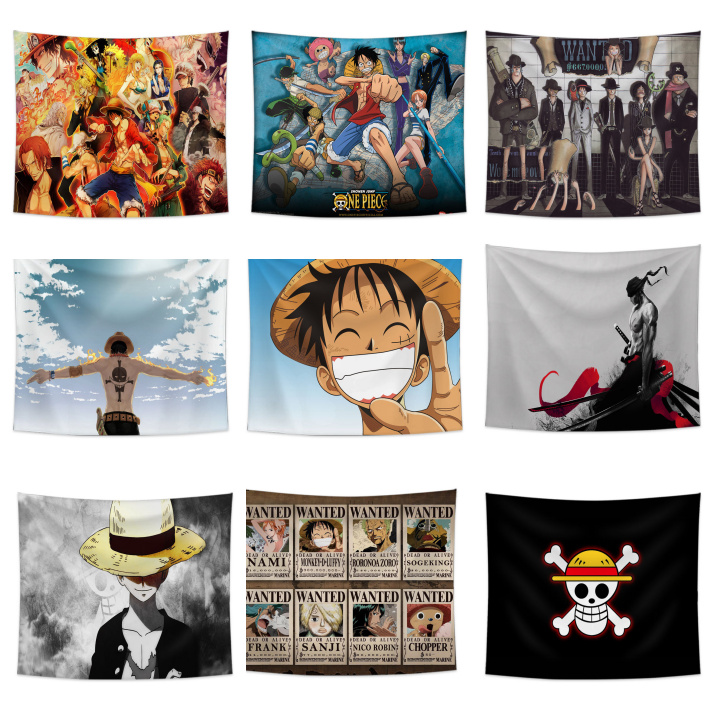 Anime One Piece Tapestry Wall Hanging Cloth Background Room dormitory ...