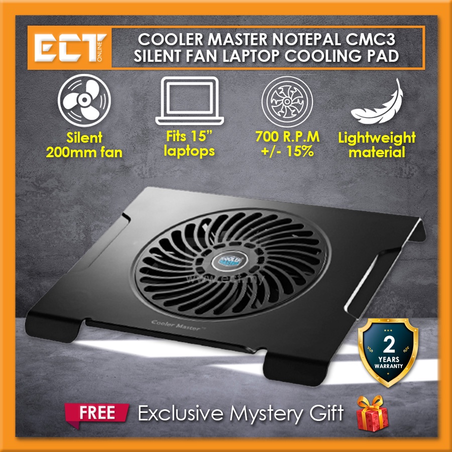 Cooler Master NotePal C3 CMC3 Silent 200mm Single Fan Laptop Cooling ...