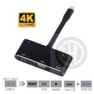 5 in 1 USB C to HDTV Adapter 4K Type-C 3.1A to HDTV/VGA/Audio/USB 3.0 ...