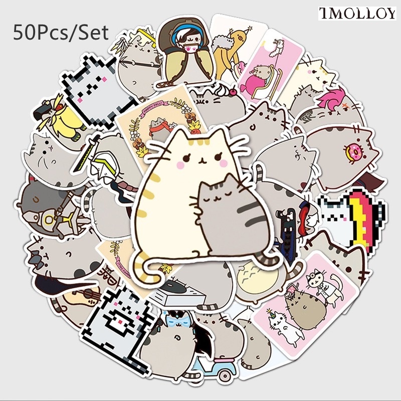 [T] 50Pcs/Set Pusheen Stickers Pusheen Things Waterproof Stickers Decal ...