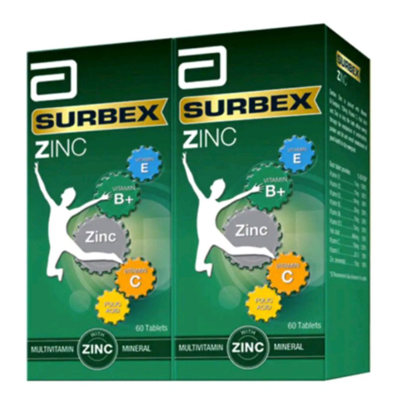 Abbott Surbex Zinc B-Plus (Multivitamins) 2x60 tablets | Shopee Malaysia