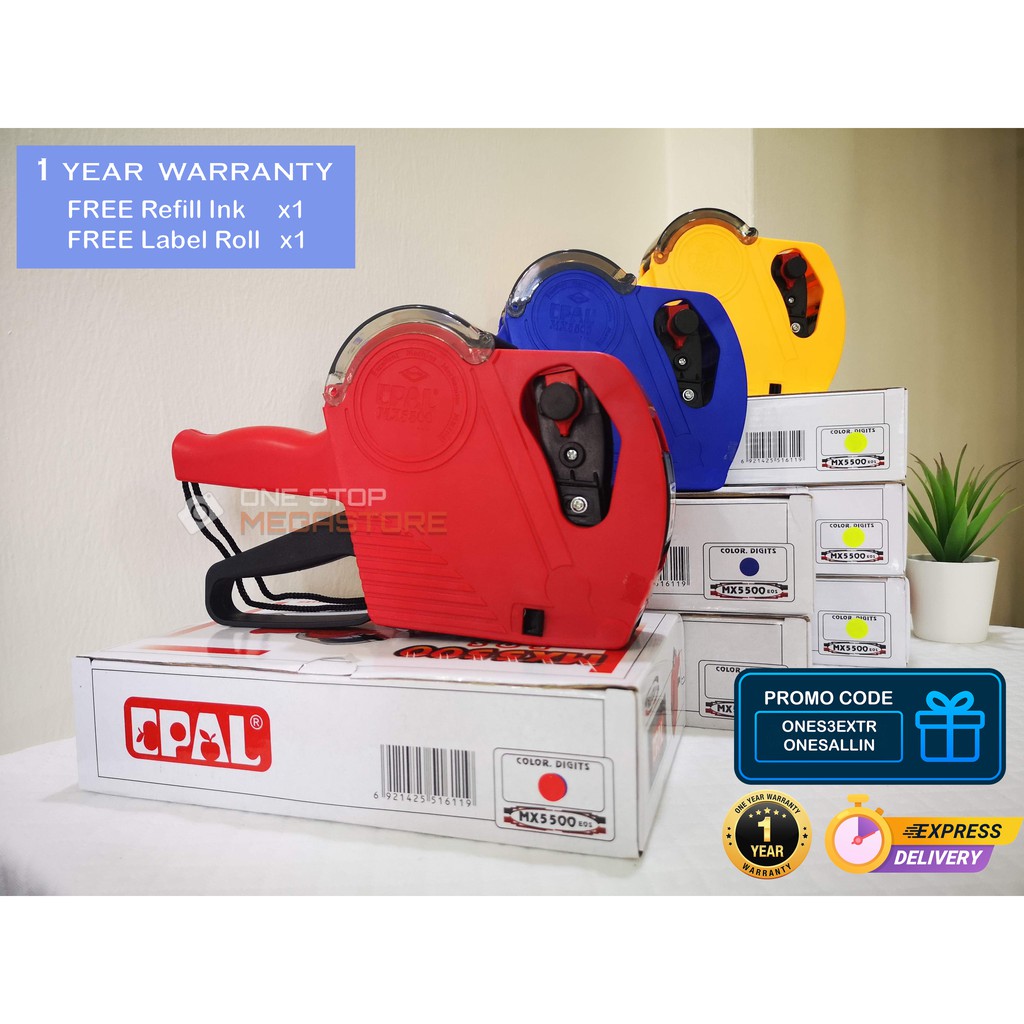 🏅Stiker + Ink Set🏅 8 Digits MX5500 Price Tag Gun Machine Expired Date ...