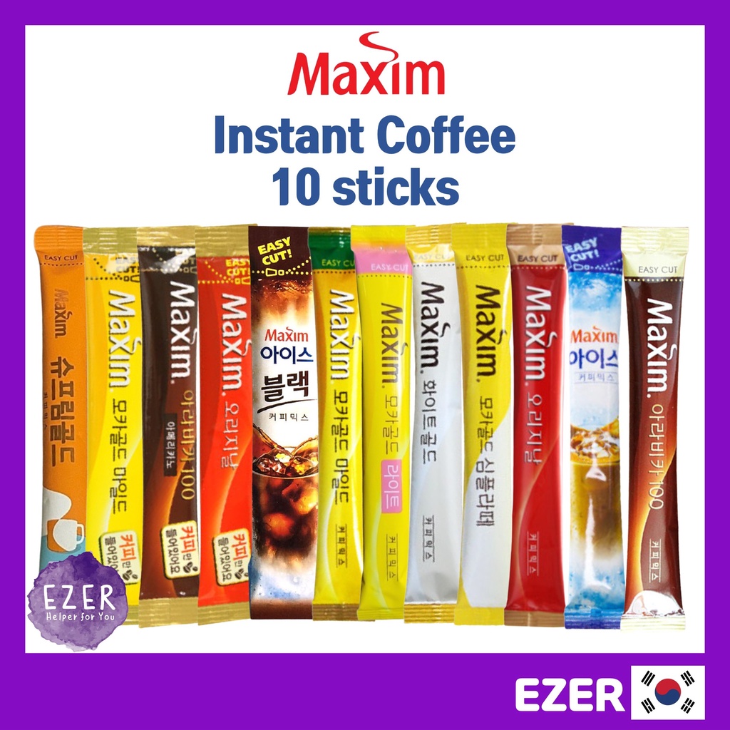 [Maxim] 10 STICKS Instant Coffee (Mocha Gold / White / Simple Latte ...
