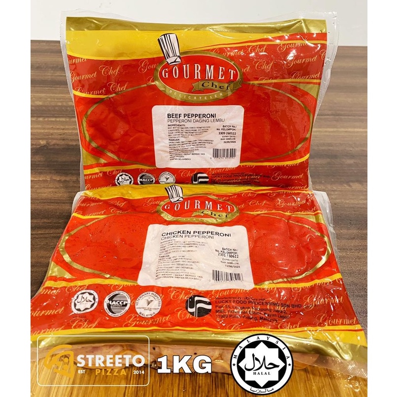 BEEF HALAL GOURMET CHEF STREAKY BEEF SLICE 1KG STREETO PIZZA FROZEN ...