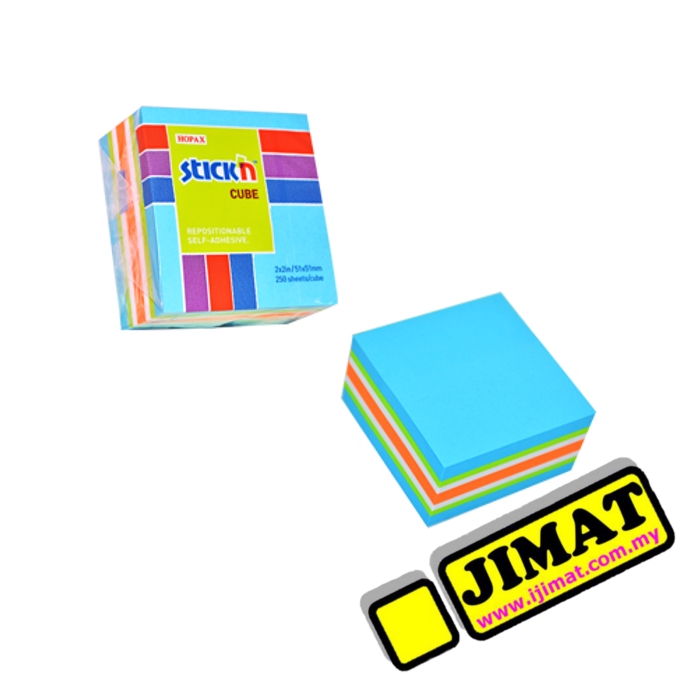HOPAX 21535 Mini Cube / Neon Assorted Sticky Notes / Memo Pad (2X2) Mix ...