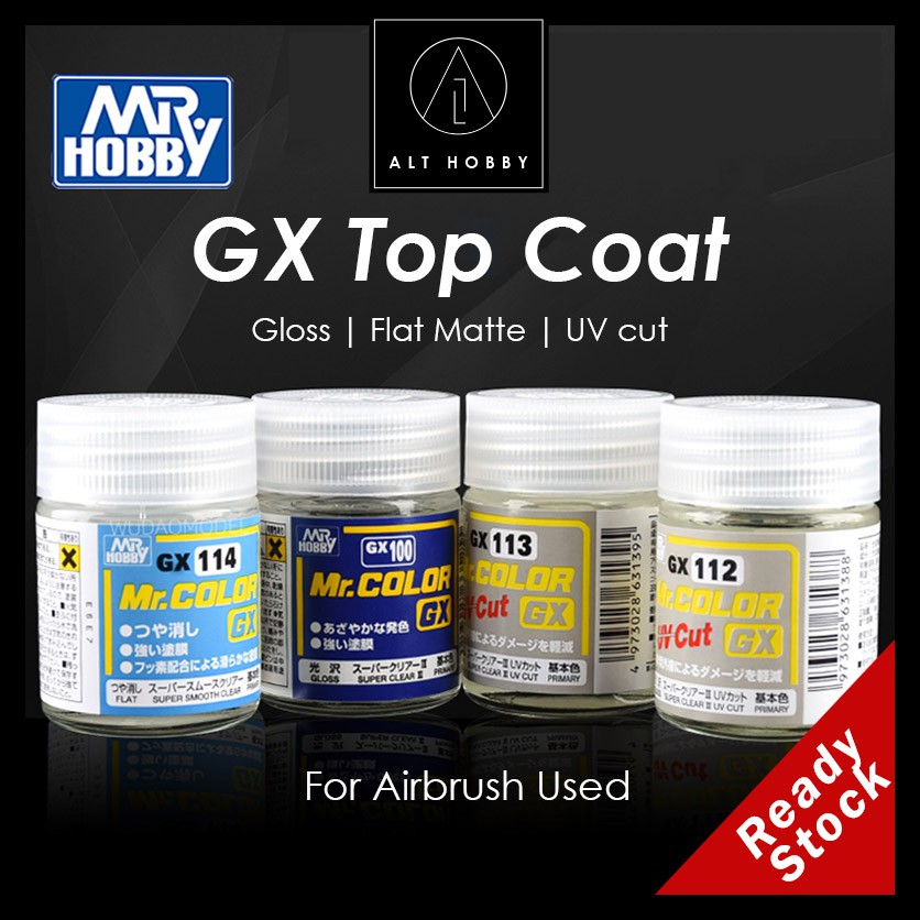 Mr Hobby Color GX Top Coat 18ml Super Clear III UV Cut Gloss Flat GX100 GX112 GX113 GX114 Super ...