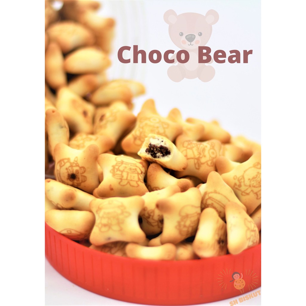 Choco Bear Cracker Biskut Koko Bear (HALAL) 400gm ( BOTOL) | Shopee ...