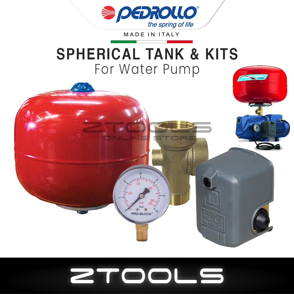 (Italy) Pedrollo Spherical Tank & Kits for Water Pump | VAREM 24L ...