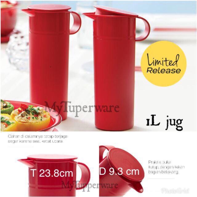 Preludio red pitcher 1 L Tupperware | Shopee Malaysia