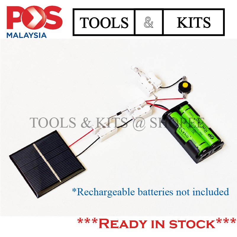 Solar LED Light Kit Use Solar Panel to charge Rechargeable AA Batteries ...