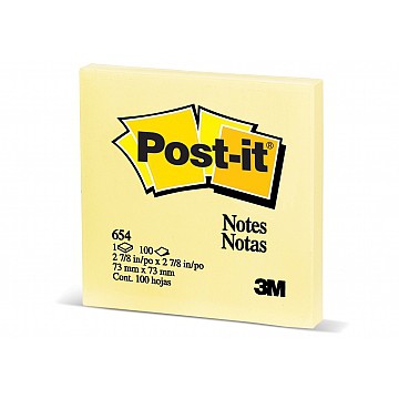 3M 654 POST-IT NOTE / STICKY NOTE 100 Sheets - 76mm x 76mm (Yellow ...