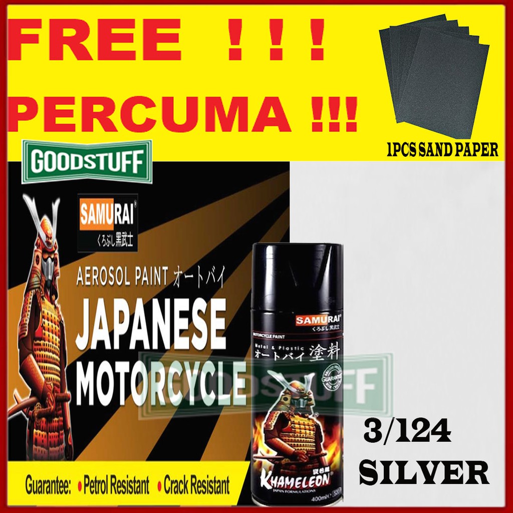 [100% ORIGINAL] SAMURAI PAINT 3/124 SILVER STANDARD COLORS 400ML ...
