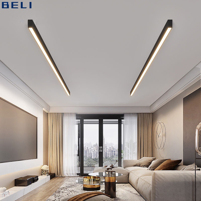 LED Ceiling Lampu Long Strip Surface Mounted Linear Lamp Aisle Balcony ...