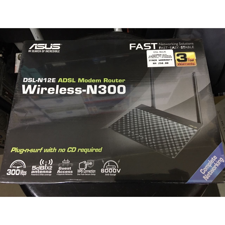 Asus DSL-N12E ADSL Modem Router Wireless-N300 | Shopee Malaysia