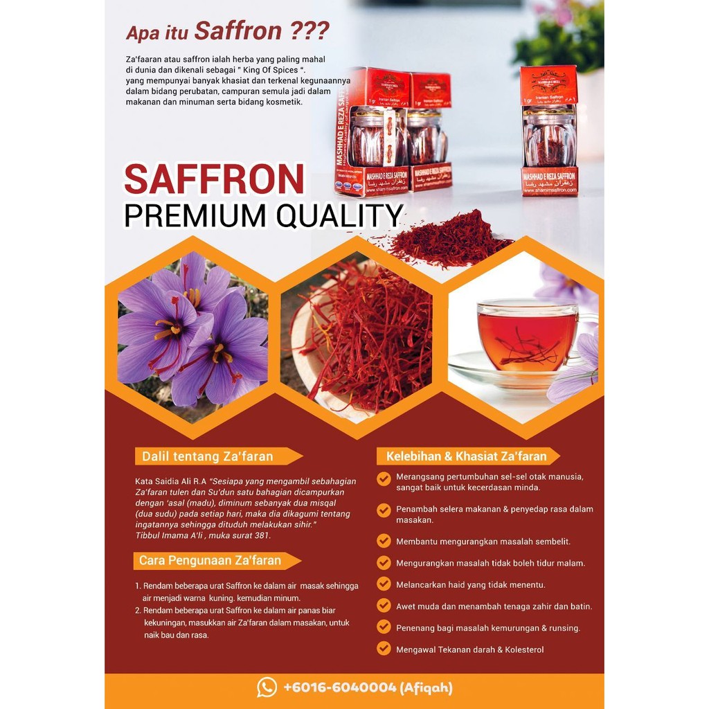 ORIGINAL TURKEY SAFFRON PREMIUM (1 BTL = 1 GRAM) | Shopee Malaysia