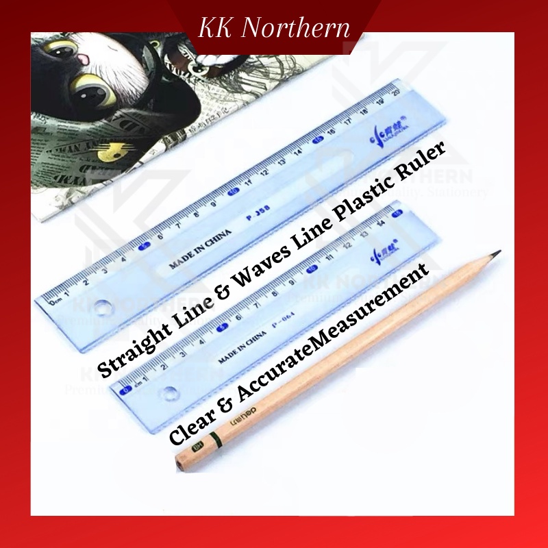 Muji Style Straight Wave Plastic Ruler 20cm Pembaris Memory Tool ...