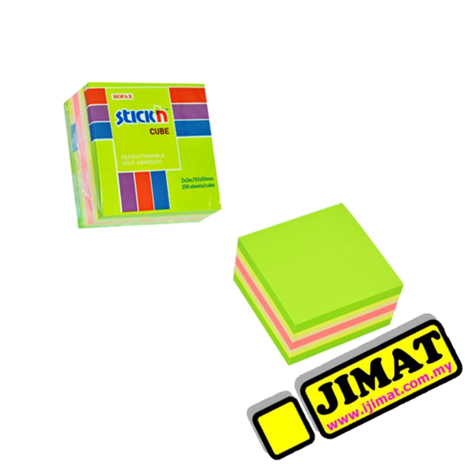 HOPAX 21534 Mini Cube / Neon Assorted Sticky Notes / Memo Pad (2X2) Mix ...