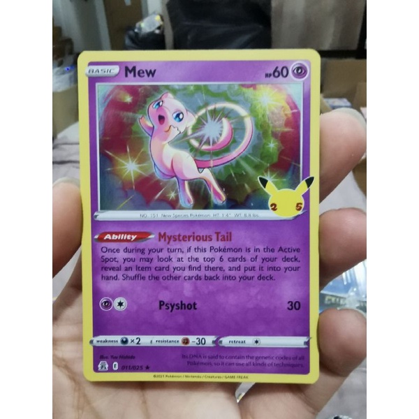 Pokemon TCG trading card Mew - 11/25 - Holo Rare (25th Celebration ...