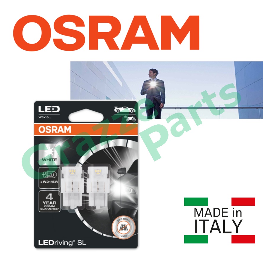 (2pcs) Original Osram LED OEM Light Bulbs 7515DW T20 12V W21W/5W W3x16q ...